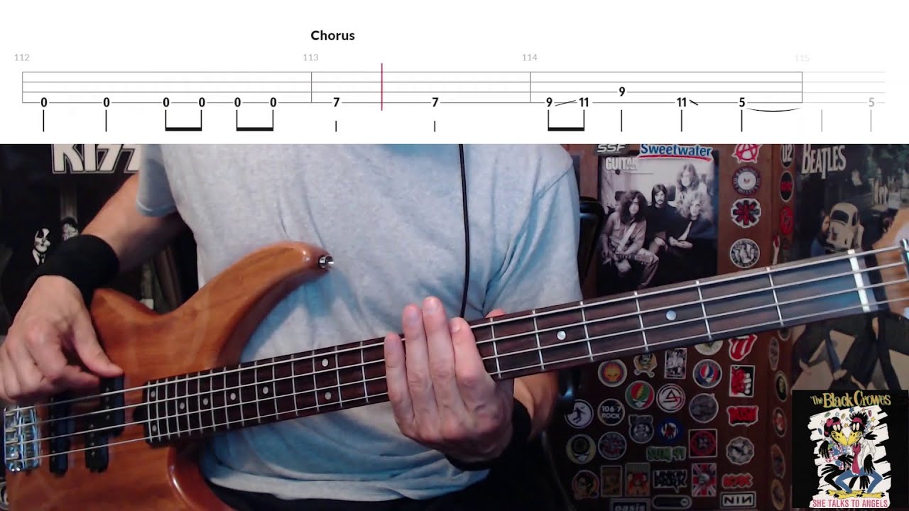 She Talks To Angels by The Black Crowes - Bass Cover with Tabs Play-Along - YouTube Music