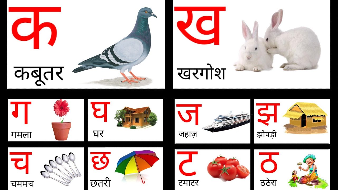 ka kha ga gha for kids । Hindi rhymes for kids । k kha ga gha virnmala ...