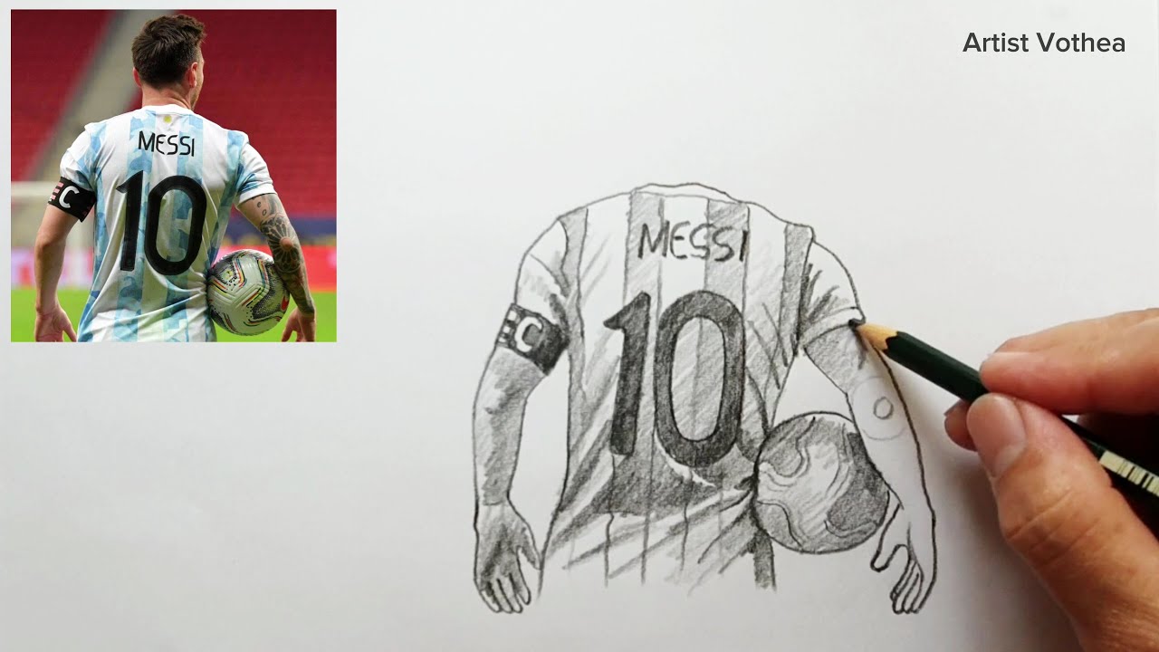 How To Draw Lionel Messi - YouTube