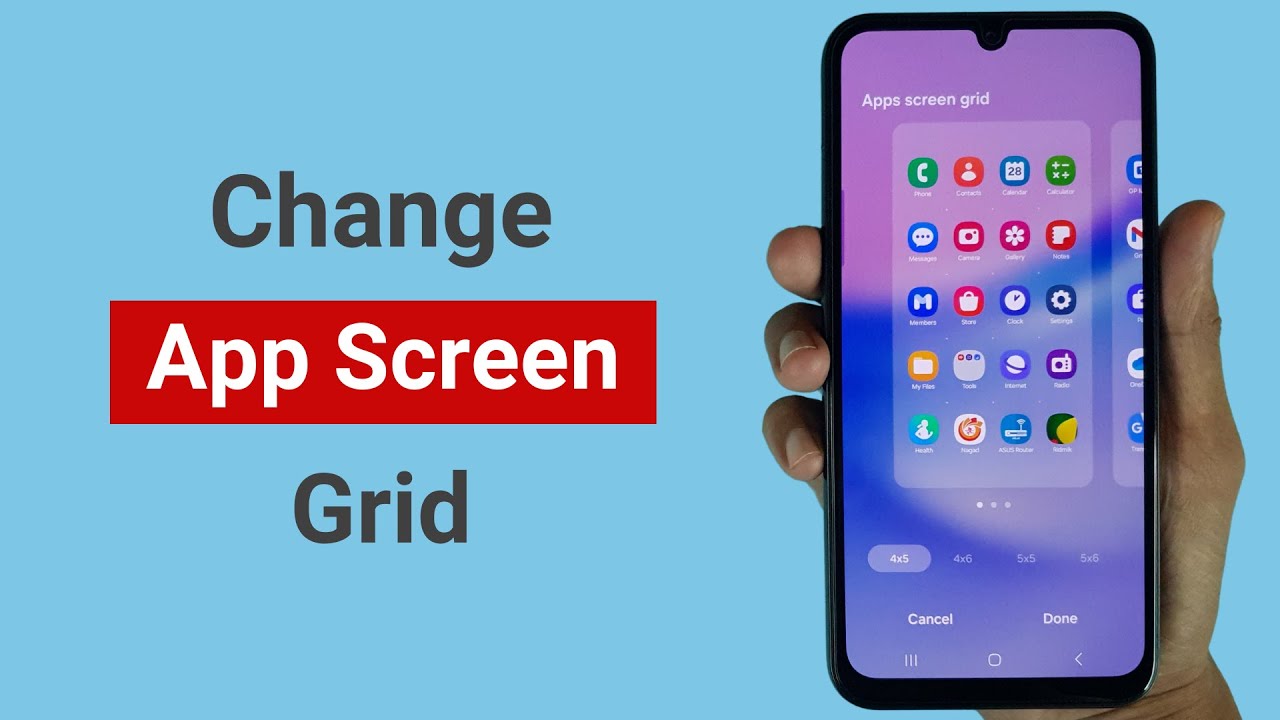 How to Change App Screen Grid in Samsung A15 - YouTube