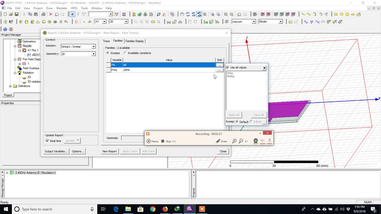 How to See 2D, 3D radiation pattern and current distribution in HFSS ...
