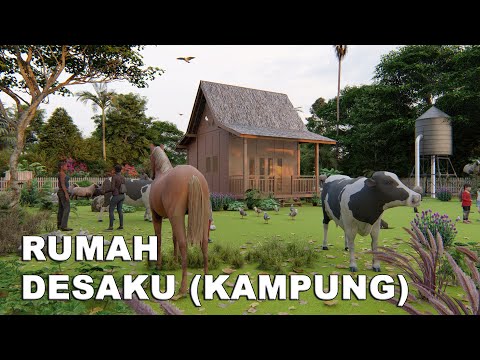 DESAIN RUMAH PEDESAAN 6X7 METER DAN ADA KEBUN BINATANGNYA (COCOK DI DESA)