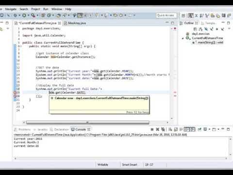 get Current Date and Time using Java Calendar class Part 2 - YouTube