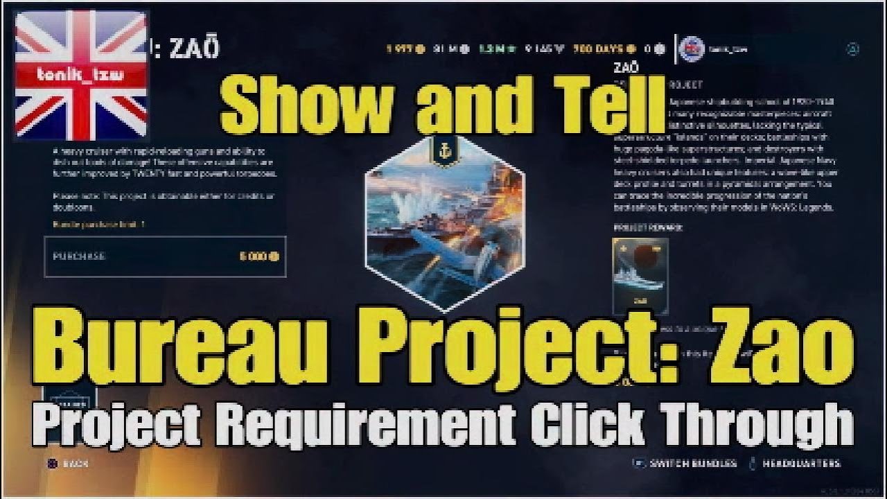 WoWsLegends | Zao Bureau Project Requirements - YouTube