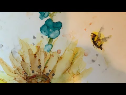 Alcohol ink painting bugs - YouTube