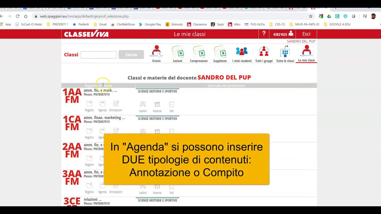 Agenda Classeviva: inserire Annotazioni e Compiti - YouTube
