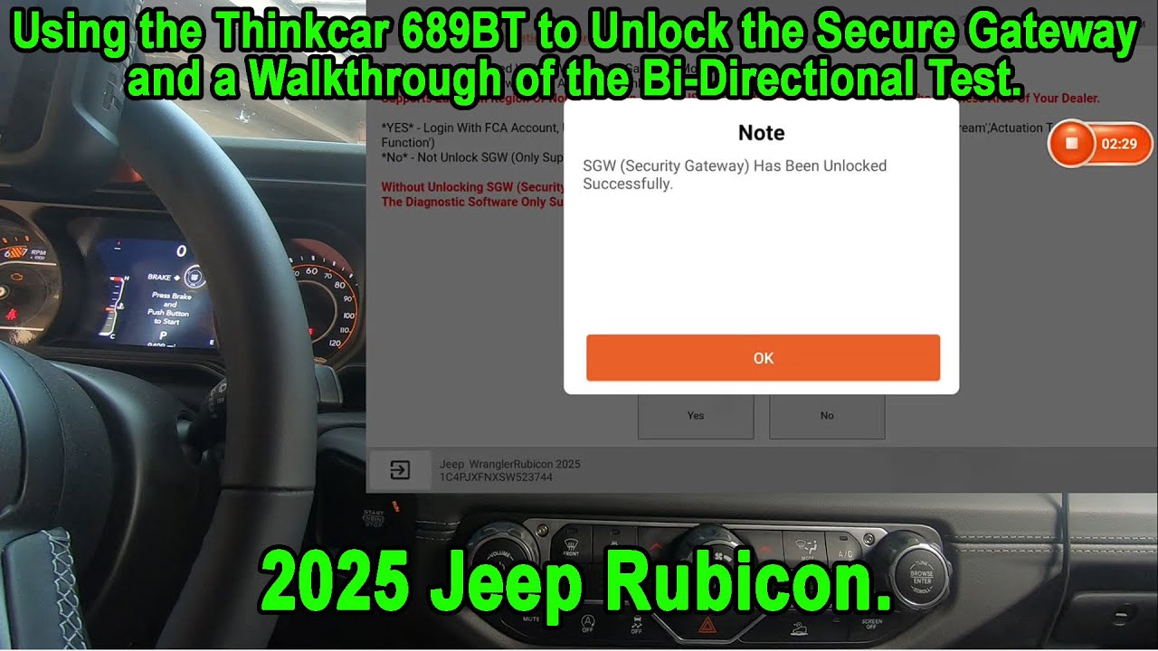 Using the Thinkcar 689BT to Unlock the Secure Gateway and Walkthrough ...