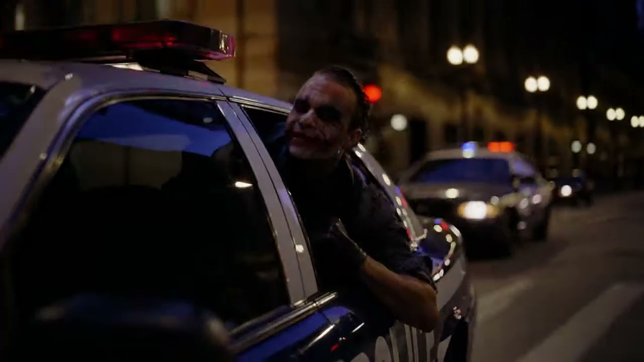 Joker Escapes - Police Car Scene - The Dark Knight (2008) Movie Clip HD ...