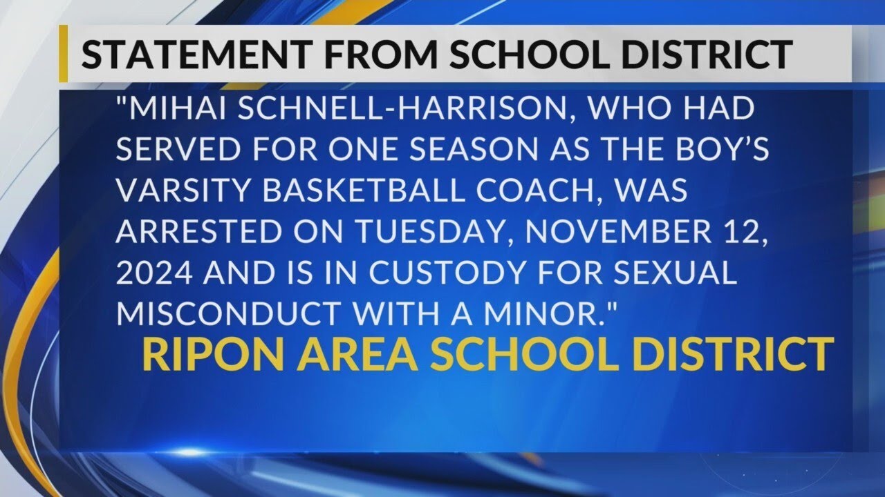 Ripon High School boy's varsity basketball coach arrested for sexual misconduct with minor - YouTube