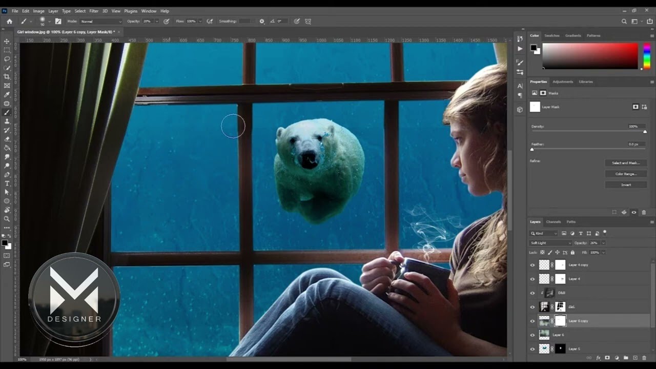Underwater Windows effect photoshop - Photo manipulation tutorial - YouTube