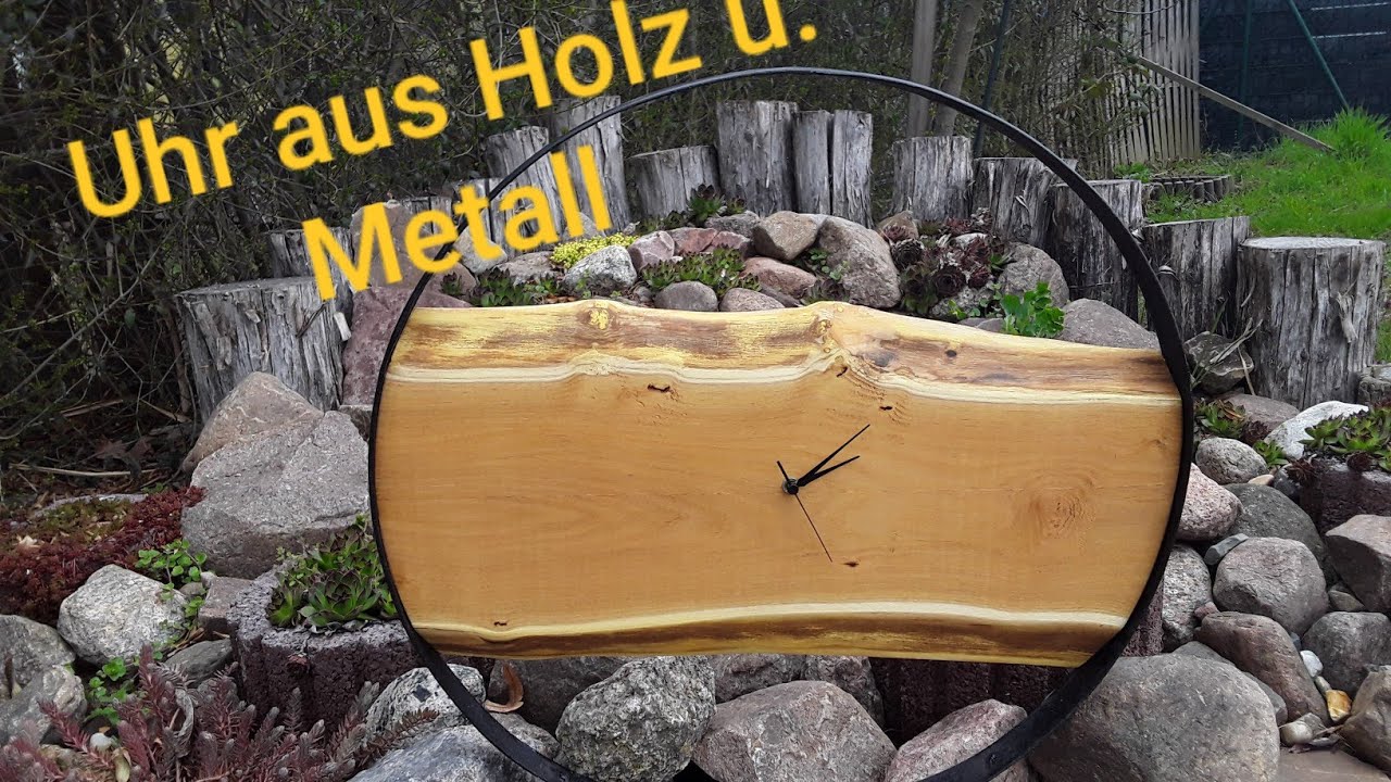 Uhr selber bauen/basteln mit Holz und Metall - YouTube