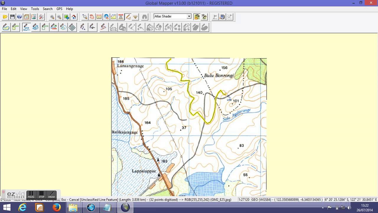 Tutorial Digitasi Peta dengan Global mapper - YouTube