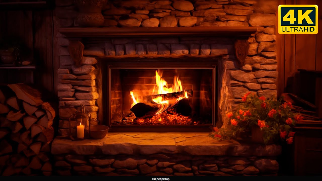🔥 Cozy Fireplace 4K (24 HOURS). Fireplace with Crackling Fire Sounds ...