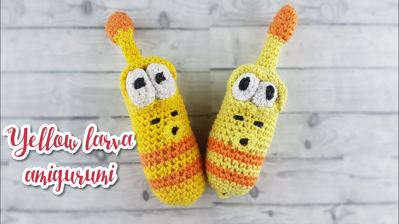Yellow larva amigurumi crochet doll (pattern and tutorial) - YouTube