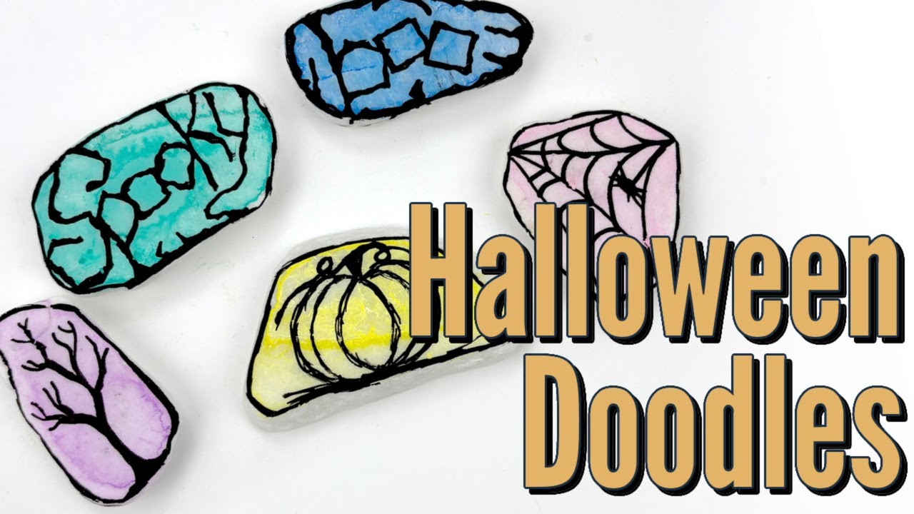Halloween Doodles | Rock Painting 101 - YouTube