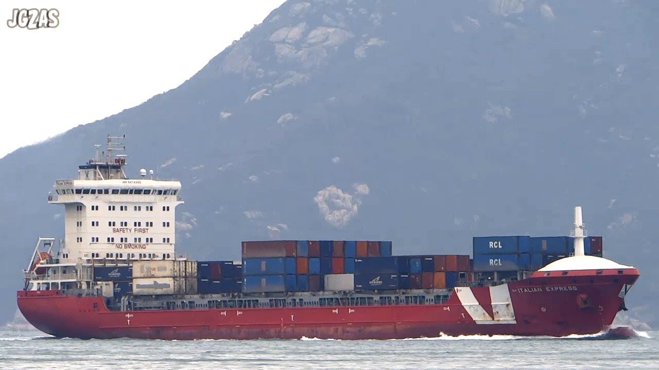 [船] ITALIAN EXPRESS Container ship コンテナ船 Hong Kong Off 香港沖 2014-MAR ...