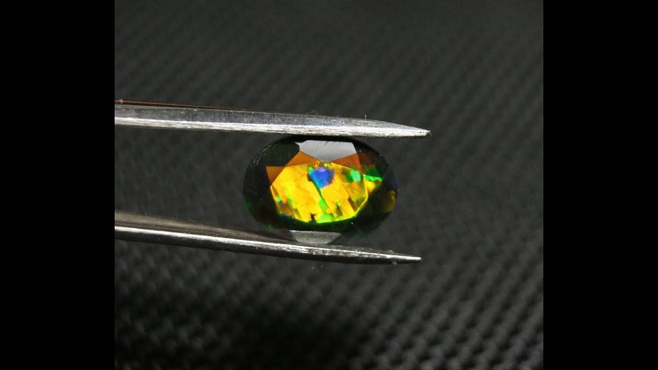 1.06ct Faceted Black Welo Opal Digital Flash Natural Ethiopian Opal ...