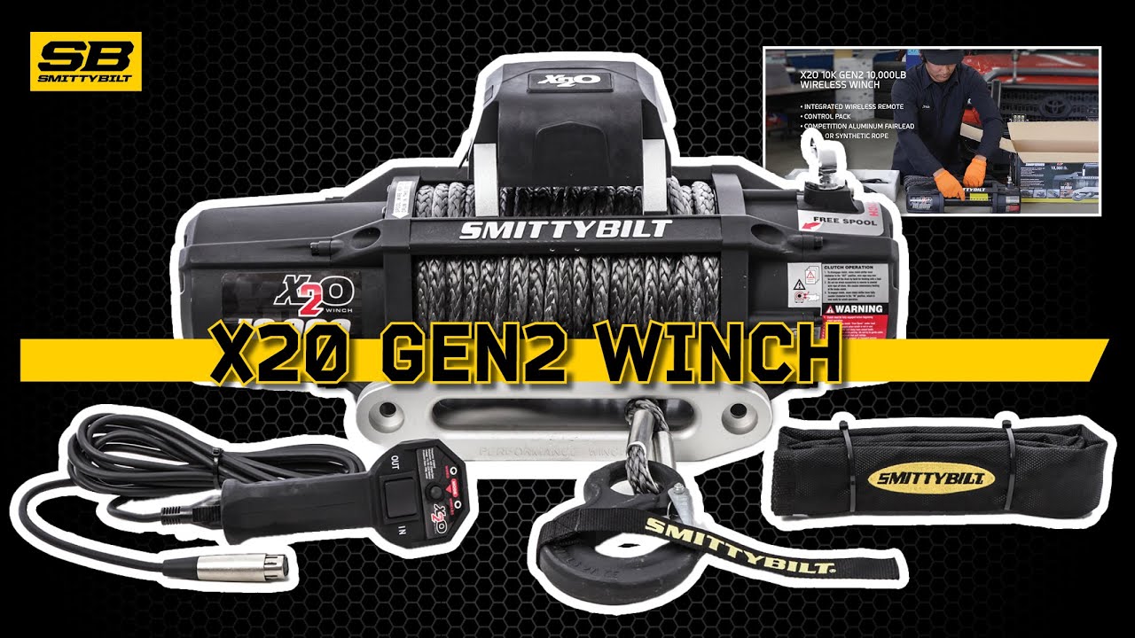 Smittybilt | X2O 10k GEN2 10,000lb Wireless Winch | P/N: 98510 - YouTube