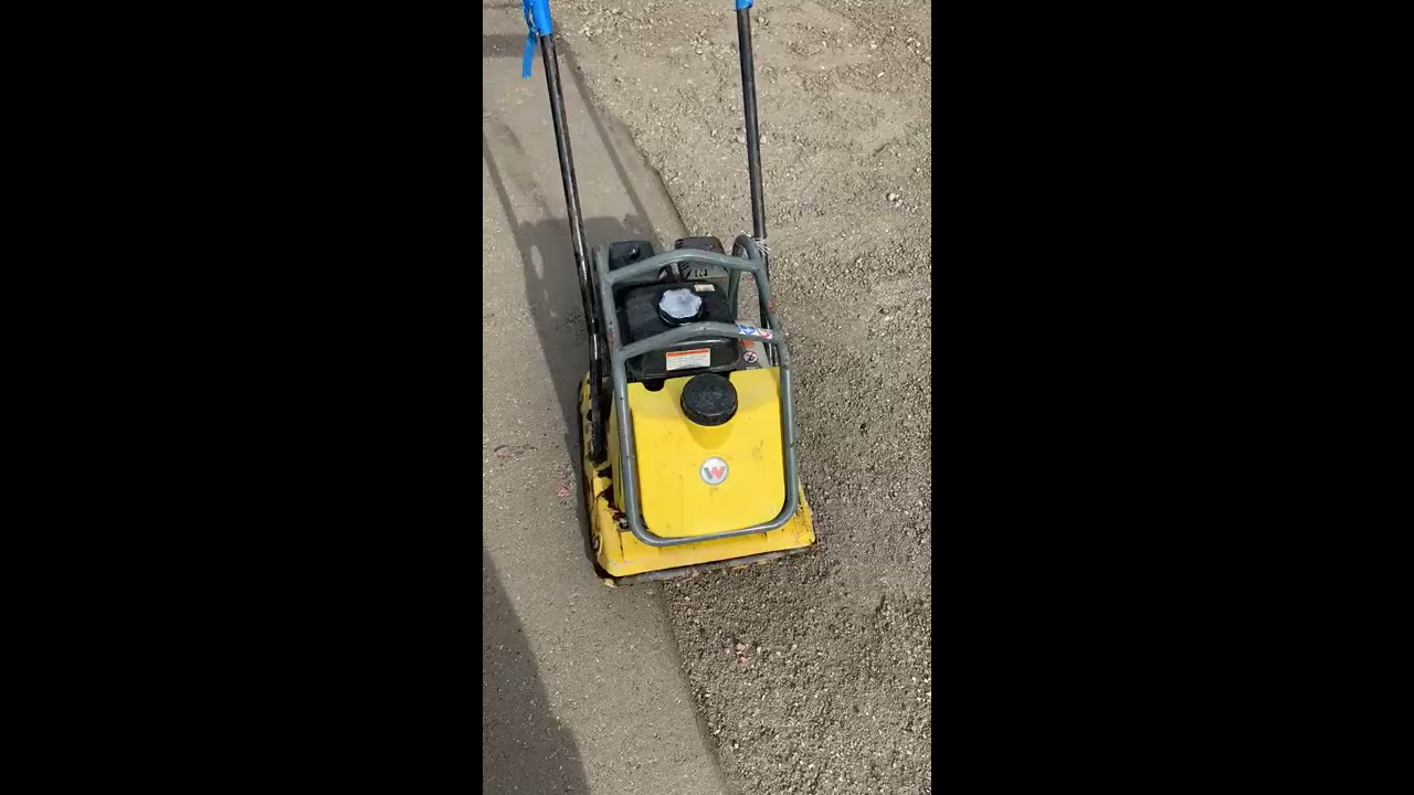 Compacting your Artificial Grass Base with a Plate Copactor - YouTube