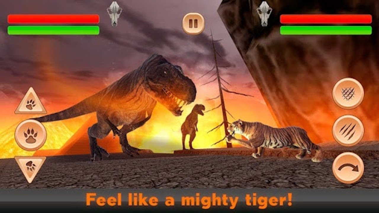 🐉🐅Dinosaur vs Tiger Kung Fu Fighting-By Virtual Animals World- Android ...