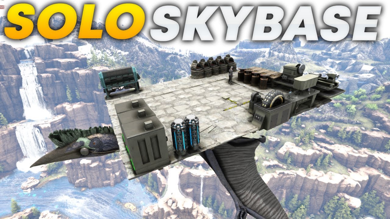 SOLO Surviving On A Hidden Sky Quetz Base On ARK. - YouTube