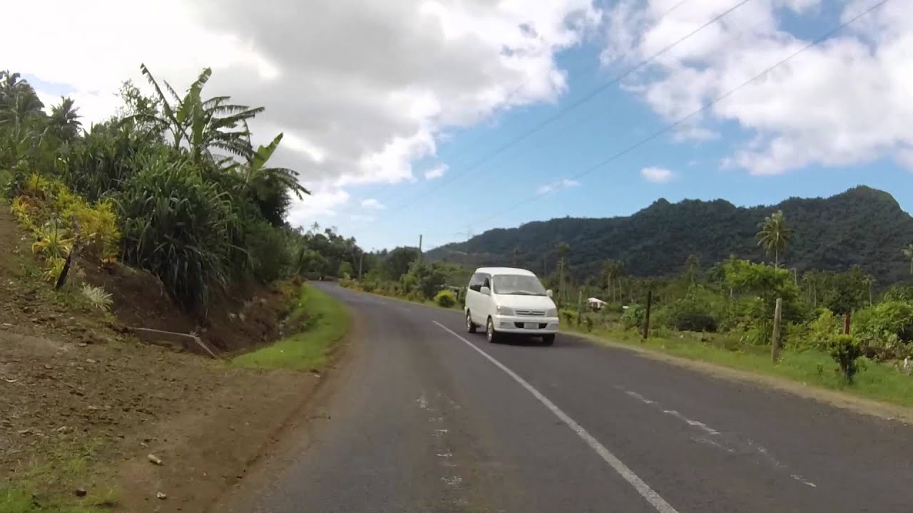 Samoa Upolu Route vers Falefa fall, Gopro / Samoa Upolu Road to Falefa ...