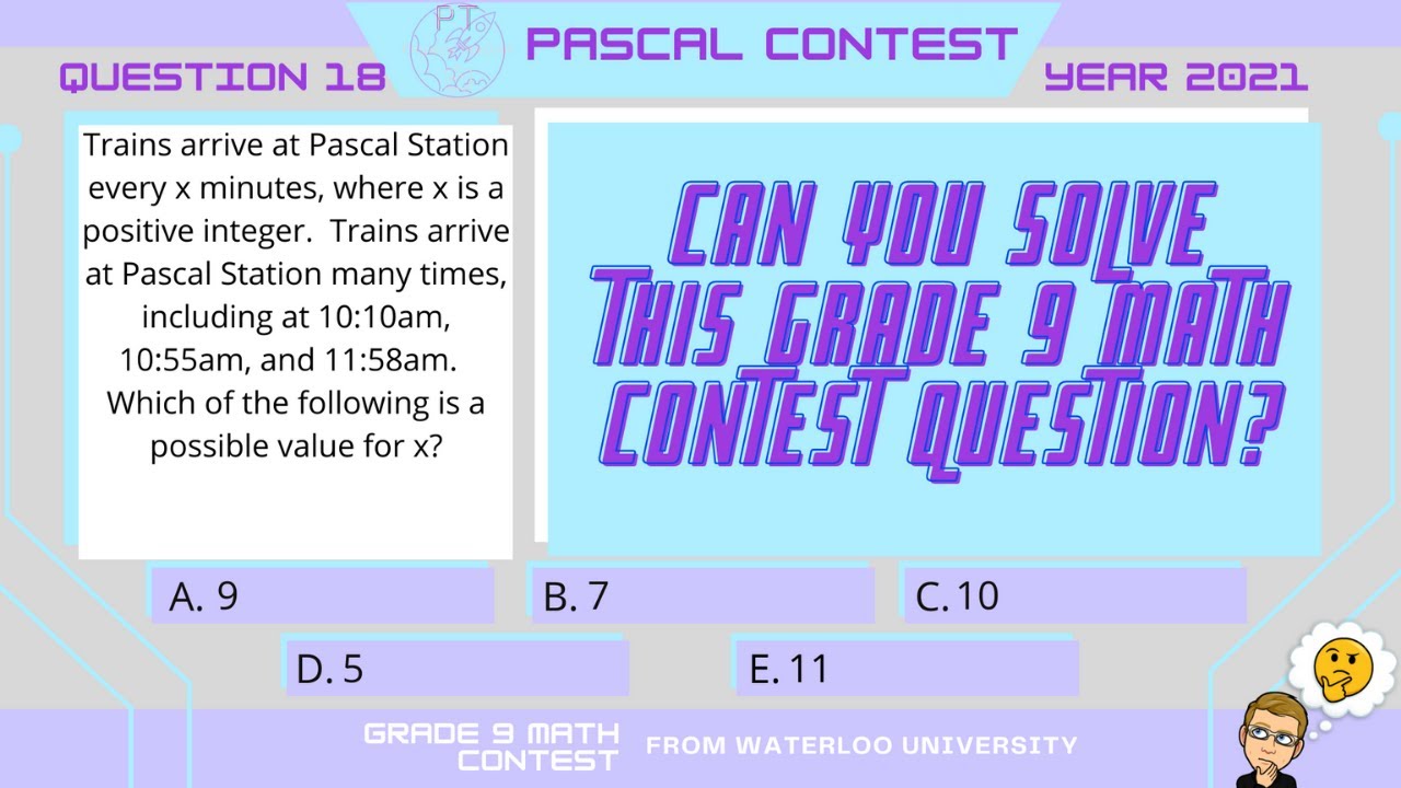 Grade 9 Math - Pascal Contest Question 18 - 2021 - YouTube