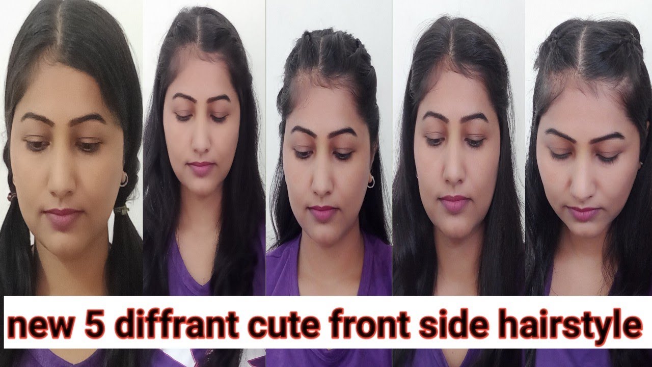 navaratri cute front side 5 best hairstyle|simple and easy long hair# ...