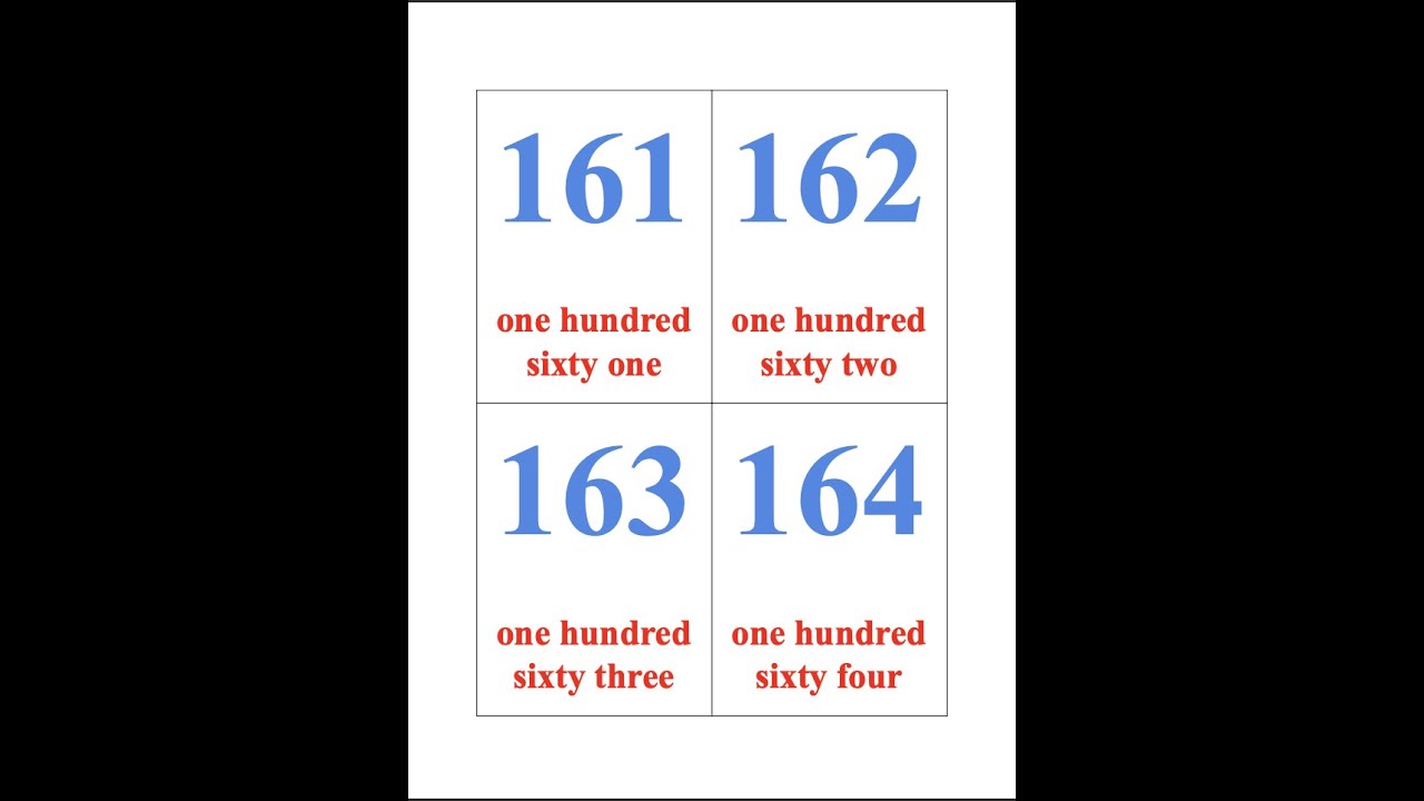 Numbers 161-180 (English) - YouTube