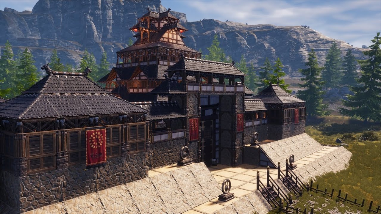 How to Build a Japanese Castle [ timelapse ] - CONAN EXILES isle of ...