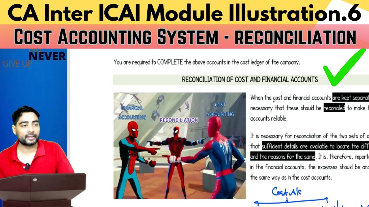 Illustration 6 Cost Accounting System Reconciliation| ICAI Module ...