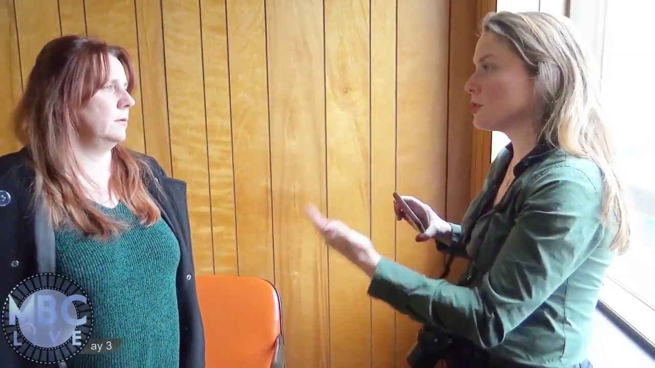 Kimberley Haas of the Union Leader interviews Janet Delfuoco after the ...