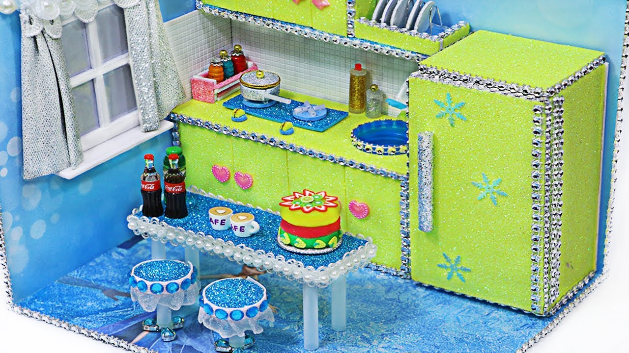 Diy Miniature kitchen For Barbie | Best Design Ideas - YouTube