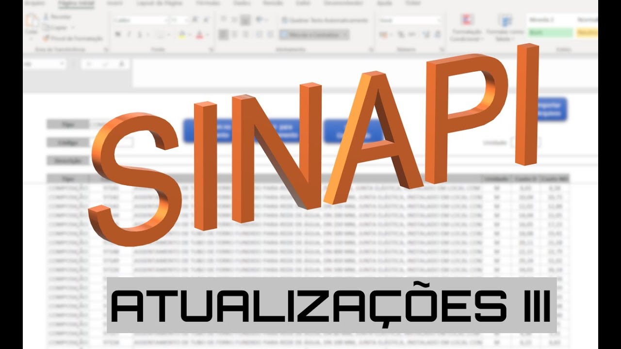 Planilha SINAPI - Atualizações 3. ATENÇÃO!!! Correção de Bug importante ...