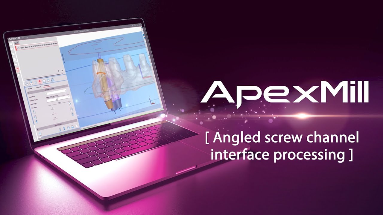 [ ApexMill ] Angled screw channel interface processing - YouTube