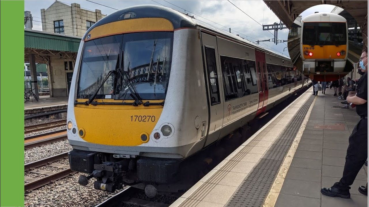 Class 170 departs Cardiff Central - YouTube