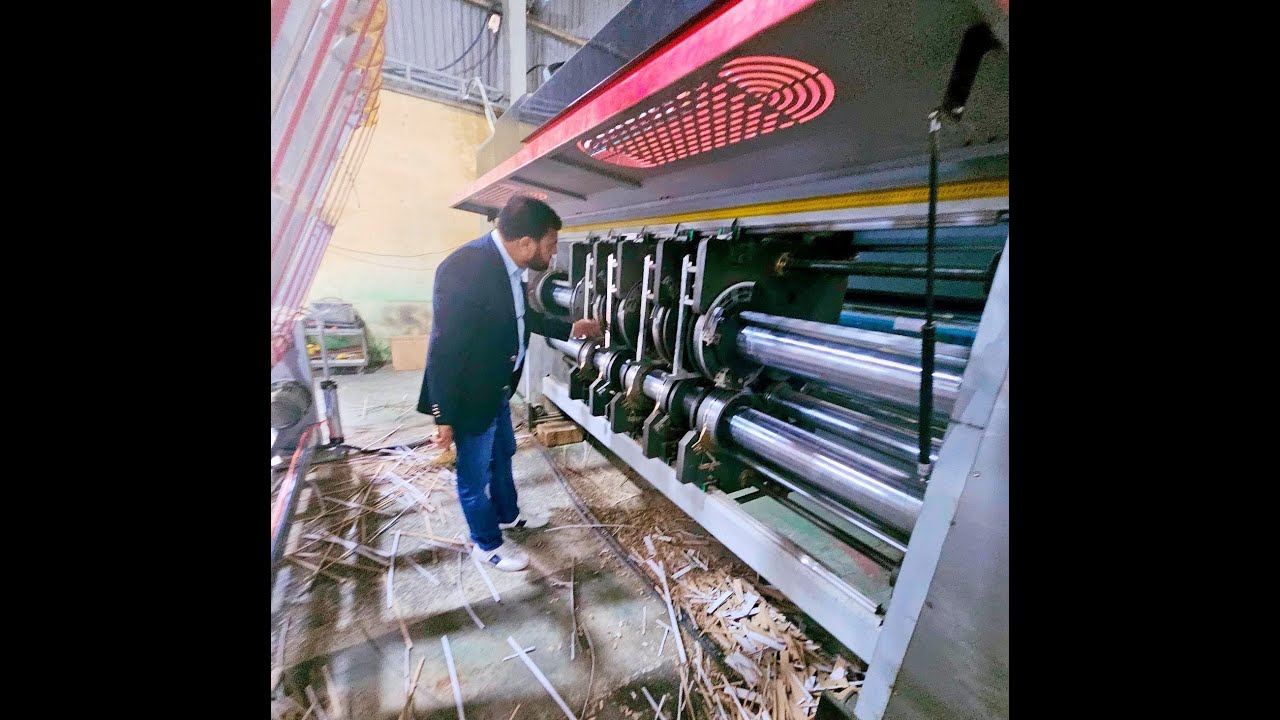 XY-V-1226 Fully auto Vacuum transfer 4 Colors flexo printer computerized Slotter Stacker Machine ...