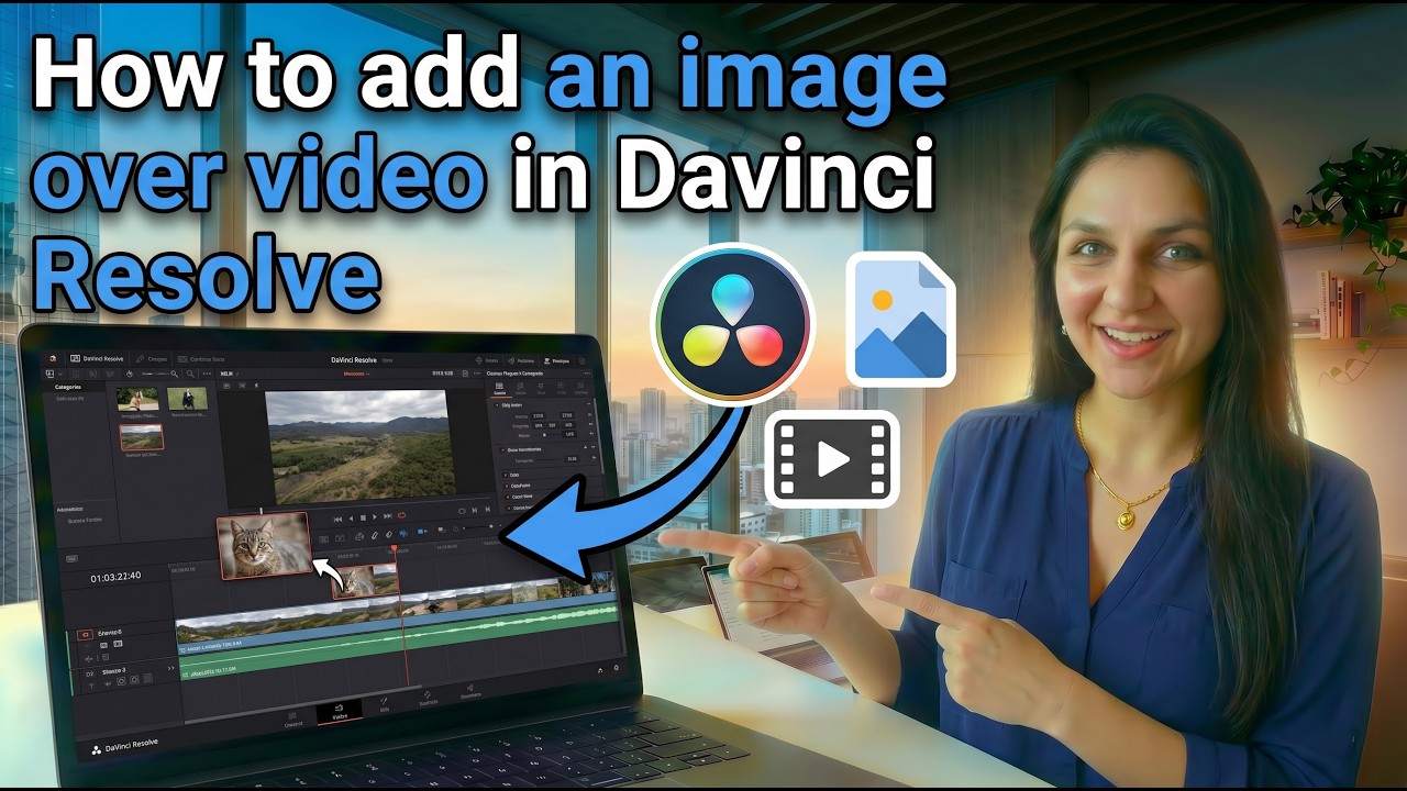How to add an image over video in Davinci Resolve - YouTube