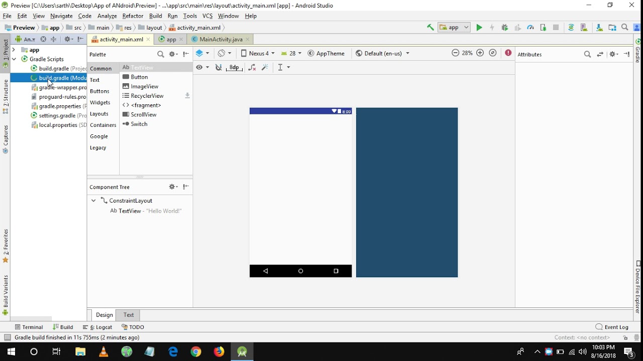 Android Studio 3.1.4 Preview Layout Not Showing Solution - YouTube