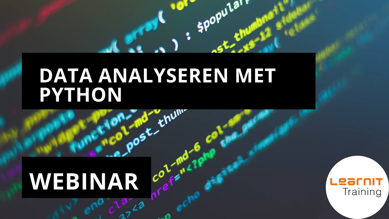 Data analyseren met Python: Panda, Numpy & Pyplot. Webinar Learnit Training. - YouTube