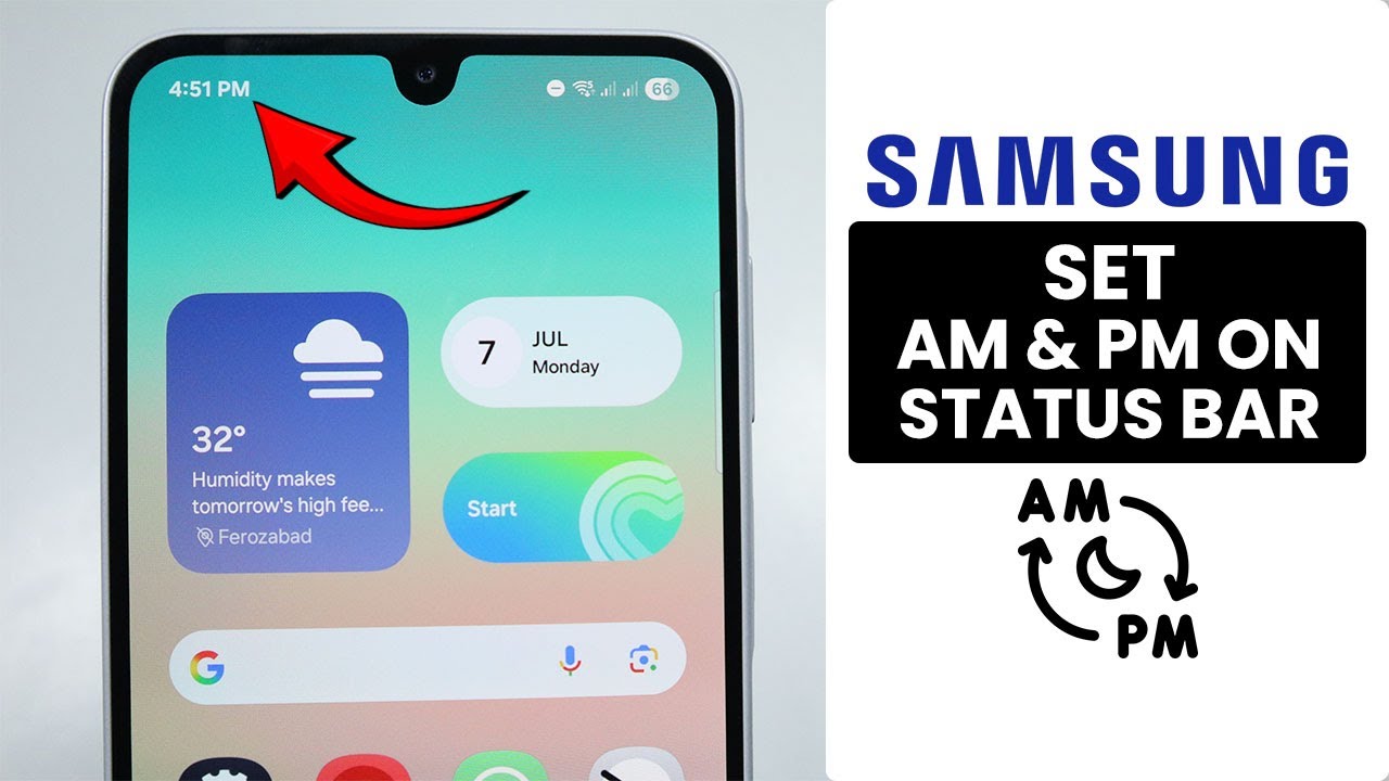 Samsung Phone: How to Set AM/PM on Status Bar - YouTube