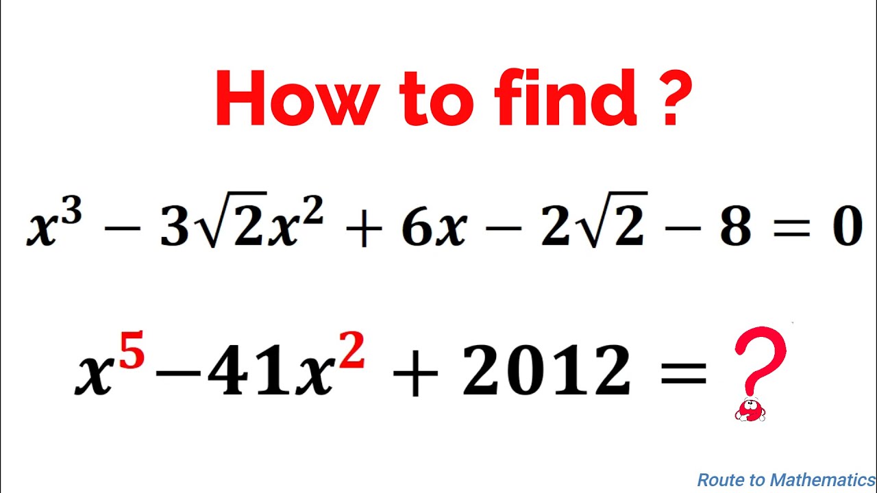 Olympiad Mathematics |A Nice Cubic Equation | Can You Find the Value of ...