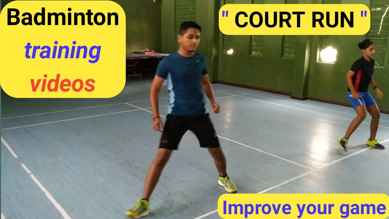 Badminton warm up exercise // Badminton training // Badminton court run ...