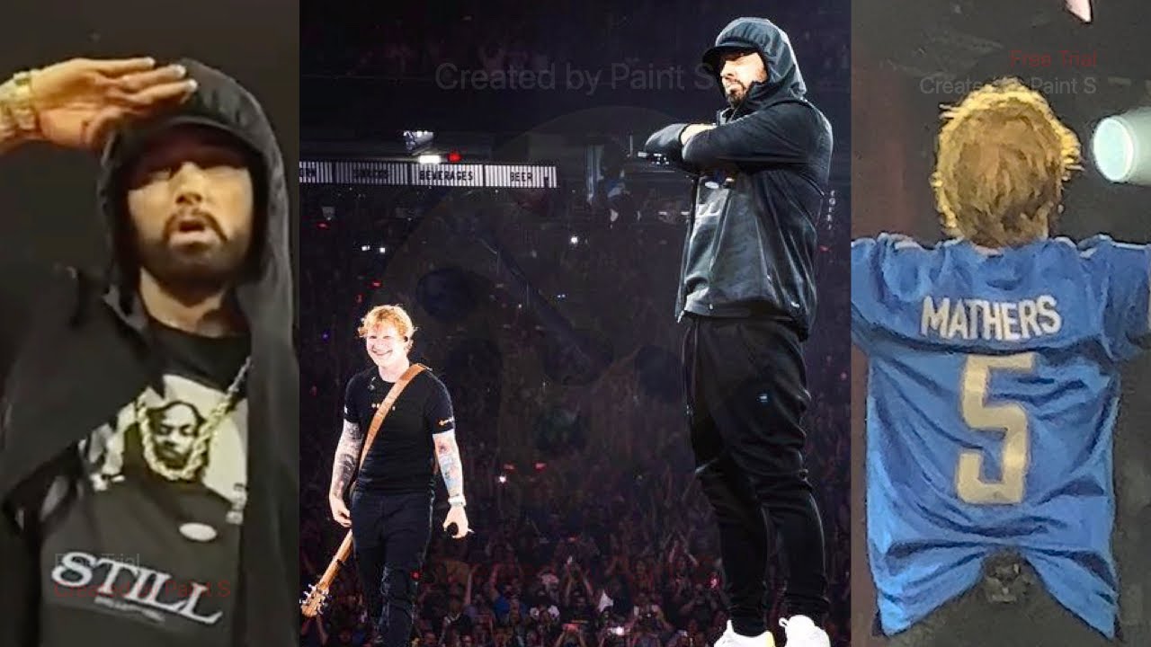 Eminem Surprises Detroit Crowd During Sheeran Concert - YouTube