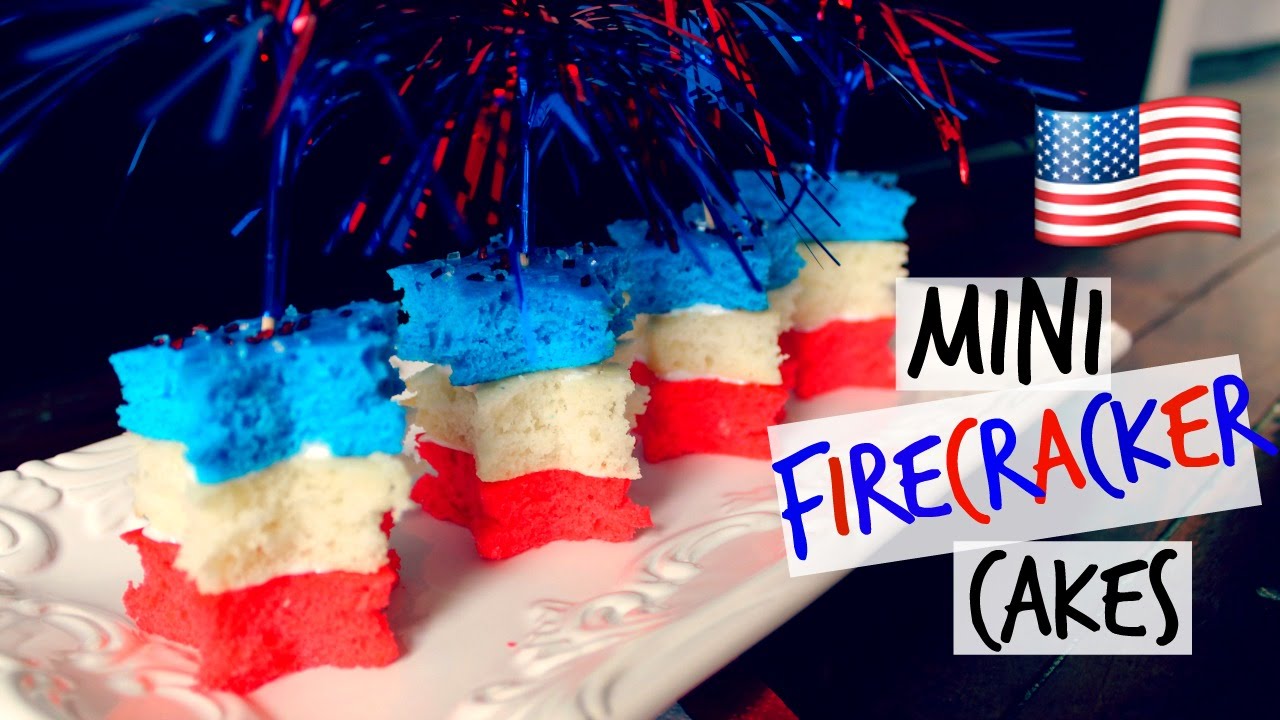 FOURTH OF JULY MINI FIRECRACKER CAKES | NICKI LEE BAKES - YouTube