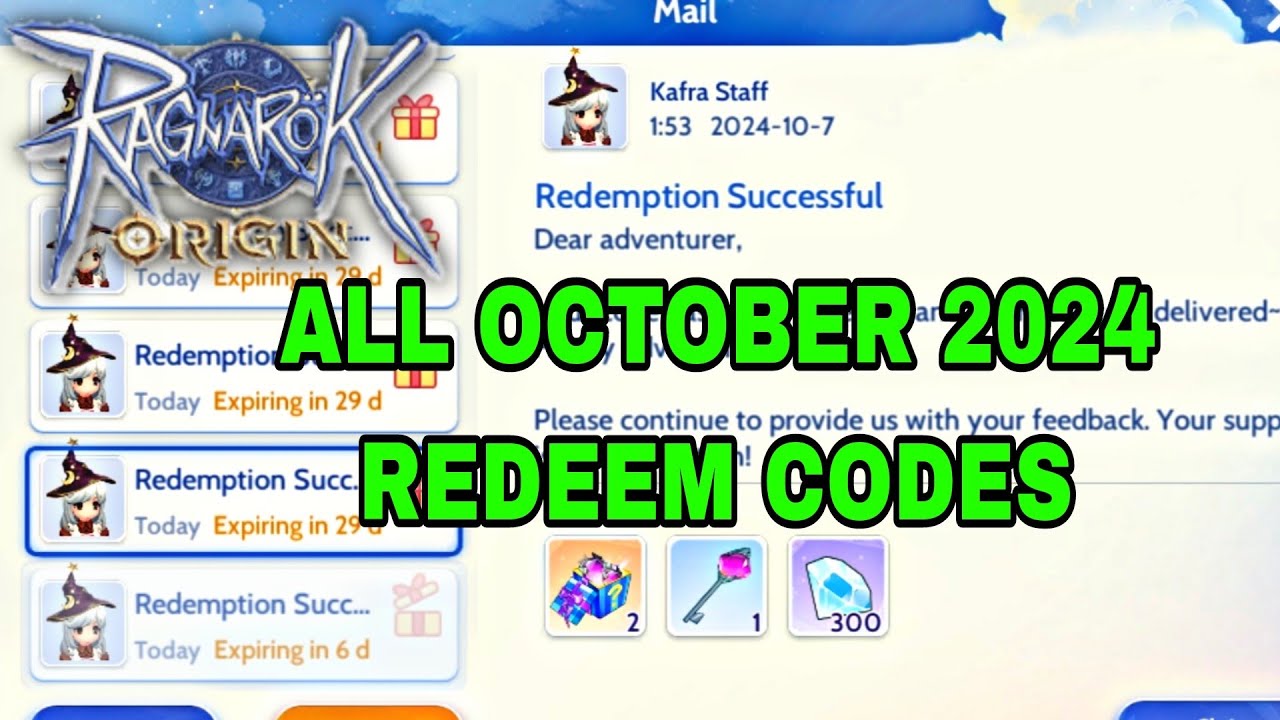 OCTOBER 2024 COMPLETE GLOBAL REDEEM CODE • RAGNAROK ORIGIN - YouTube