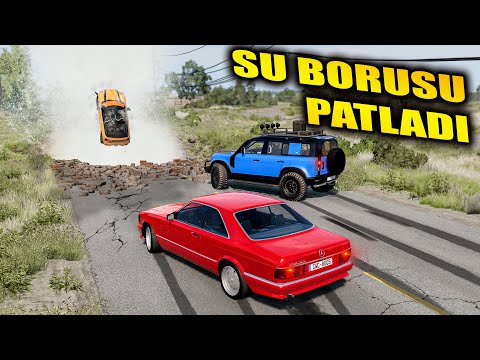ARABA VS TAZİKLİ SU ( GAYZER PATLAMASI ) // ABSÜRT DENEY // BeamNG.drive // CRASH TEST