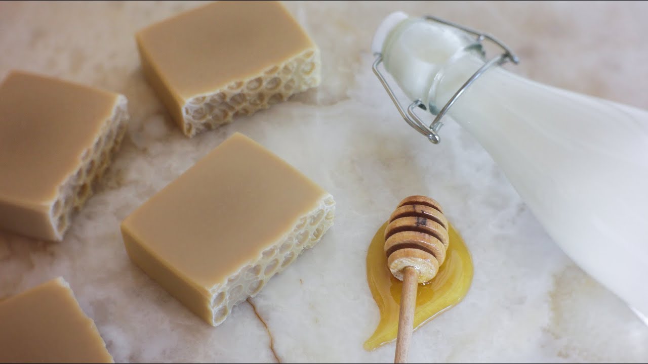 Homemade honey & rice milk soap🍯🥛 Natural deluxe soap - YouTube