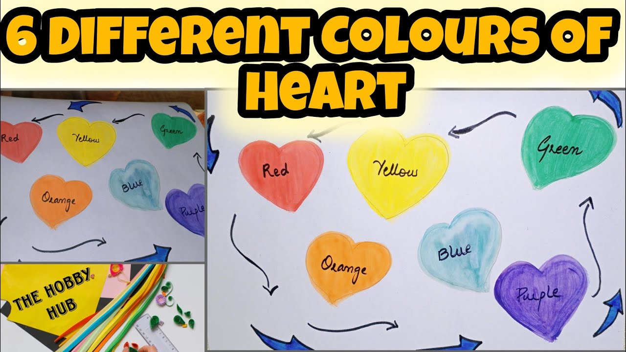 How To Draw 6 Colorful Hearts 💗 | Happy Hearts Drawing Tutorial 😍 - YouTube