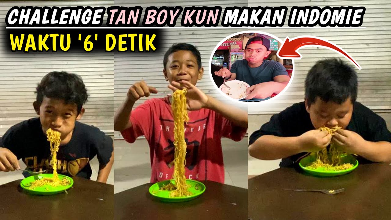 Challenge Mukbang 6 Detik Indomie Goreng Tan Boy Kun - YouTube